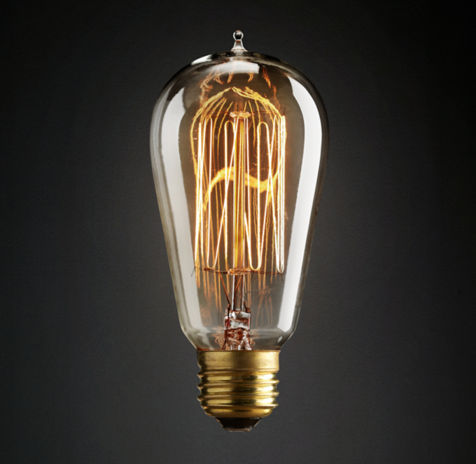 ST18 Amber E26 Squirrel-Cage Filament Incandescent Bulb