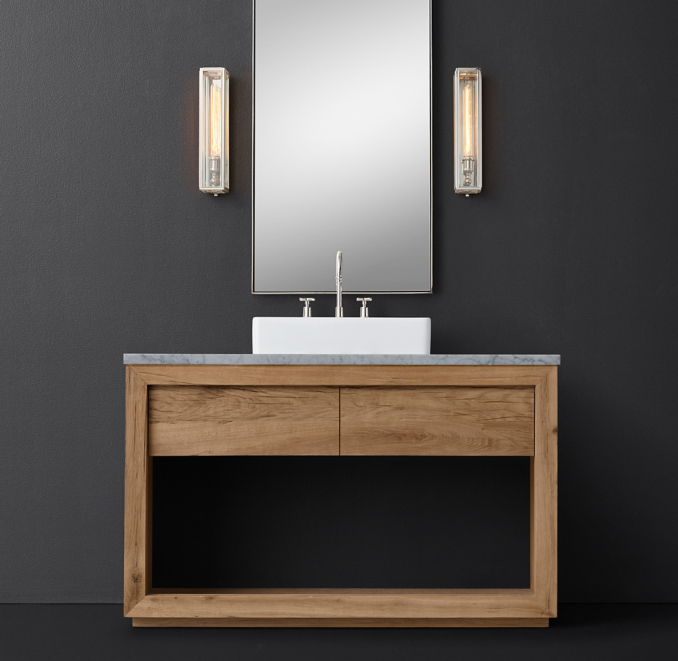 Reclaimed Oak Single Extra-Wide Washstand | RH