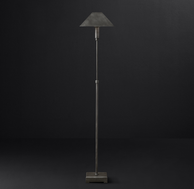 Pyramid Metal Shade Telescoping Floor Lamp
