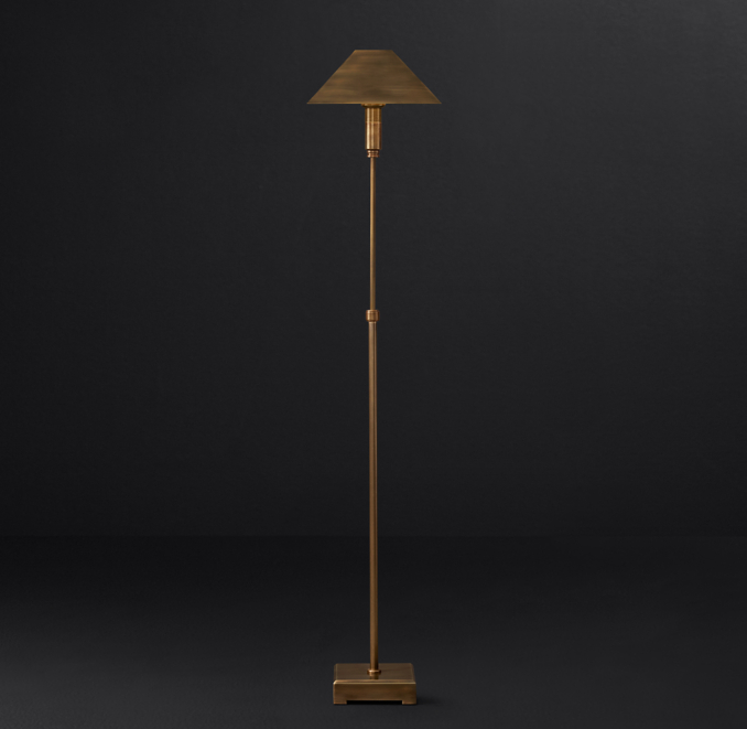 Pyramid Metal Shade Telescoping Floor Lamp