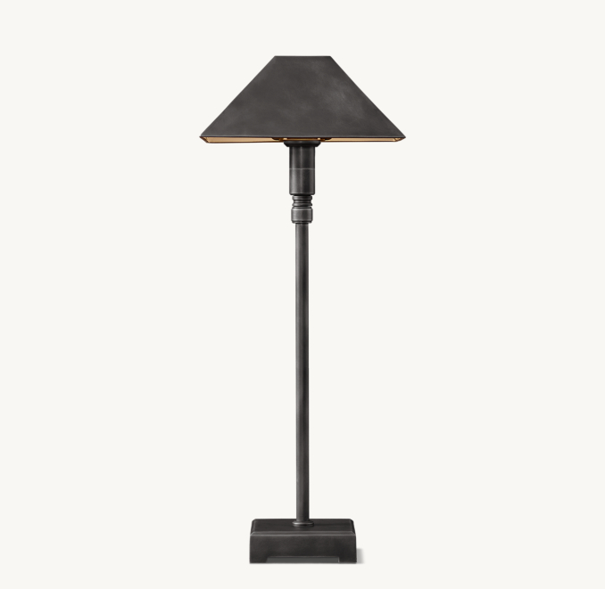 Pyramid Metal Shade Telescoping Table Lamp | RH