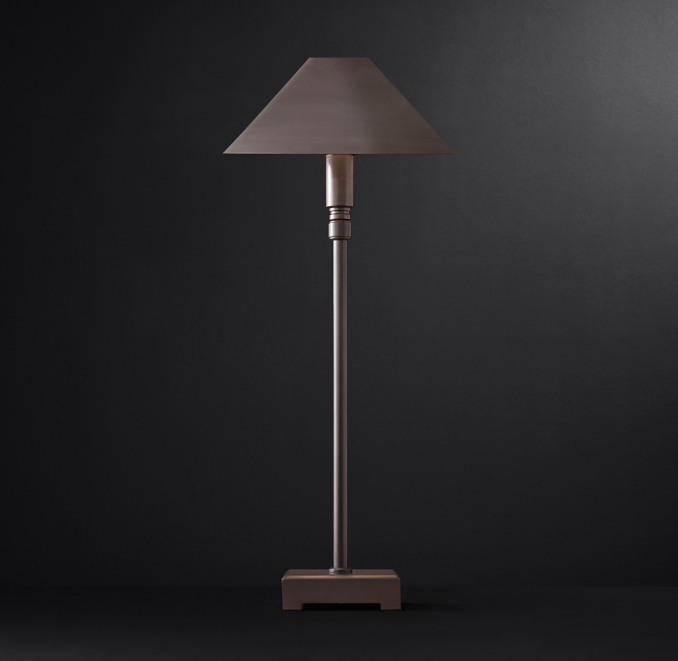 Pyramid Metal Shade Telescoping Table Lamp