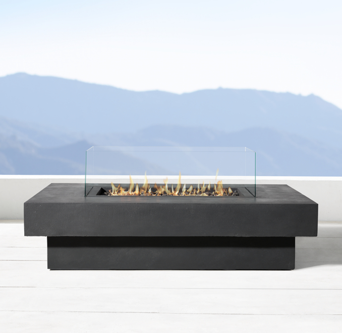 Makena Propane Rectangular Fire Table | RH
