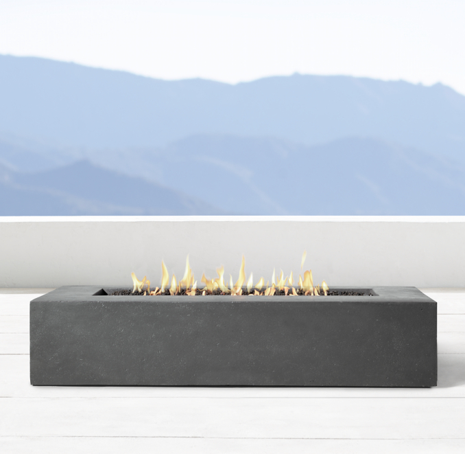Topanga Propane Rectangular Fire Table | RH