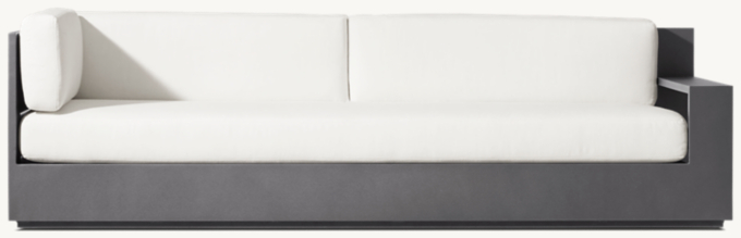 Marbella Aluminum Three Seat Right Arm Return Sofa Frame Only