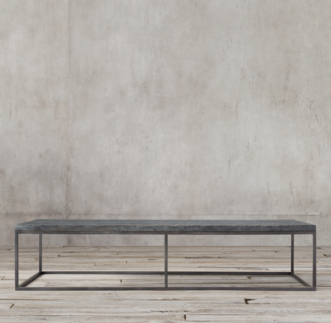 Delphine Bluestone & Metal 67" Coffee Table
