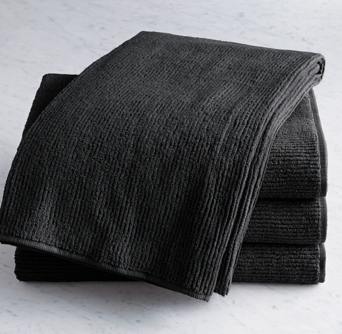 Ribbed Cotton-Linen Terry Bath Sheet
