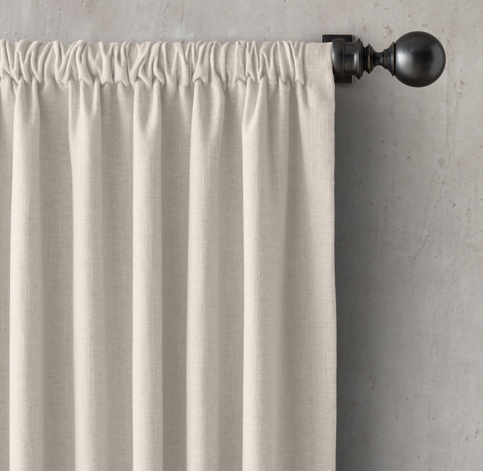 Custom Italian Textured Weave Rod-Pocket Drapery