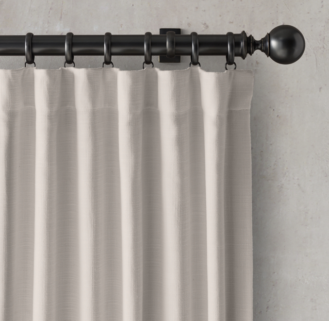 Custom Italian Textured Weave Rod-Pocket Drapery