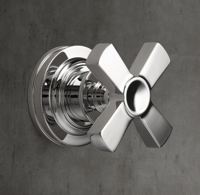 Asbury Cross-Handle Flow Control Valve & Trim Set for Thermostatic Systems