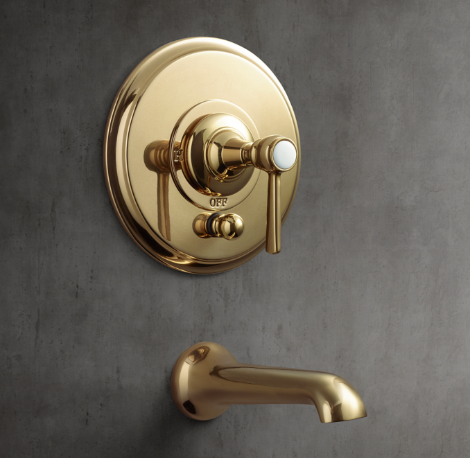 Vintage Lever-Handle Balanced-Pressure Tub & Shower Valve & Trim Set ...