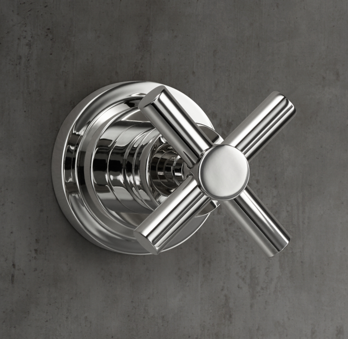 Spritz Cross-Handle Flow Control Valve & Trim Set for Thermostatic Systems