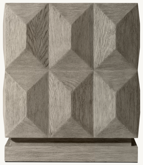 Geometric Faceted Square Side Table