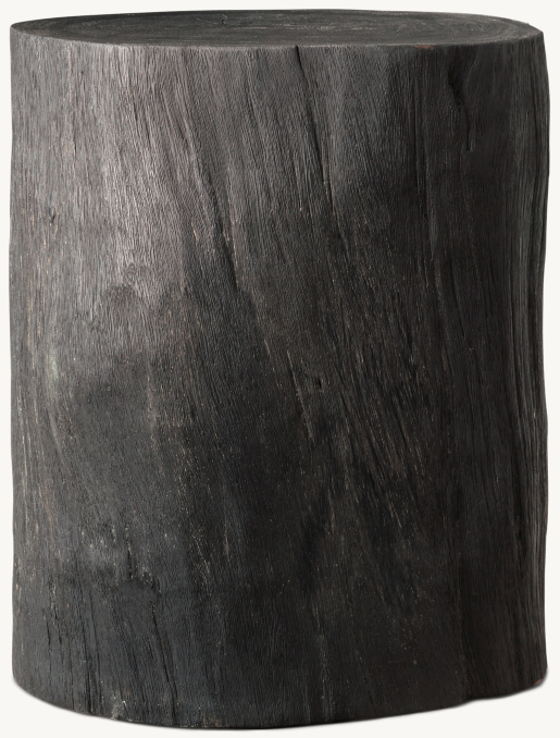 Suar Wood Cylinder Side Table | RH