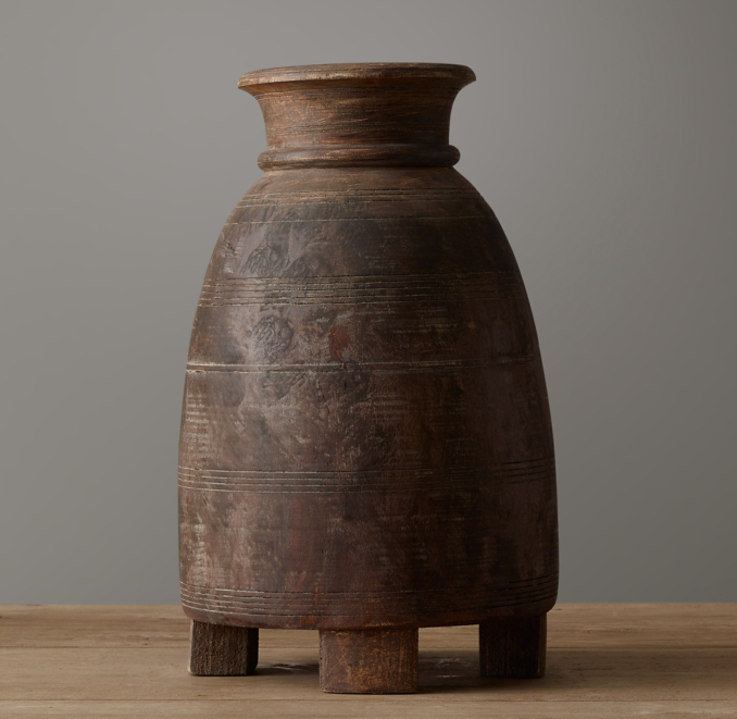 Indian Wood Vessel - 20" Grand Vase