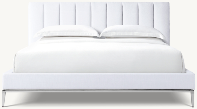 Italia Panel Vertical Channel Fabric Platform Bed