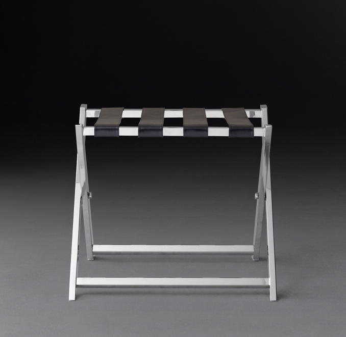 X Base Small Folding Luggage Rack - Polished Stainless Steel