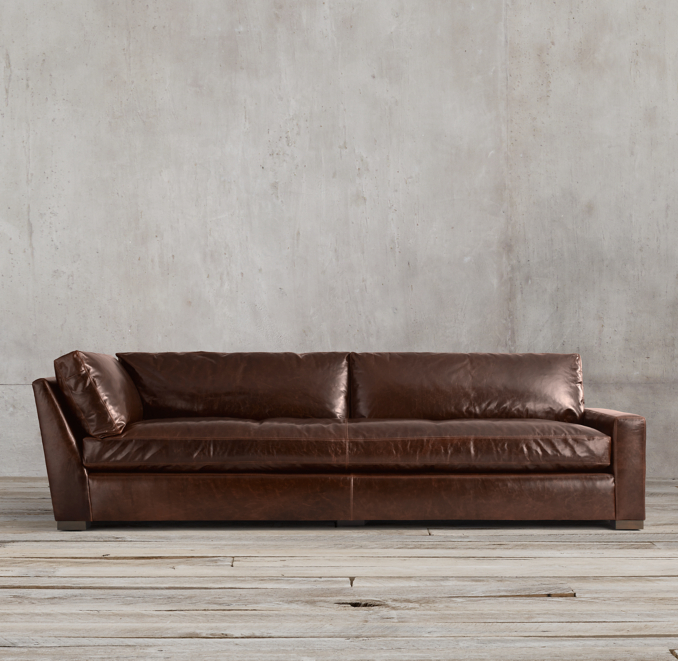Petite Maxwell Leather Right-Arm Return Sofa