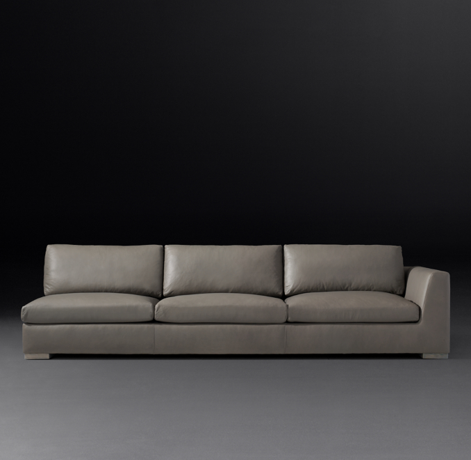 Modena Taper Arm Leather Right-Arm Sofa
