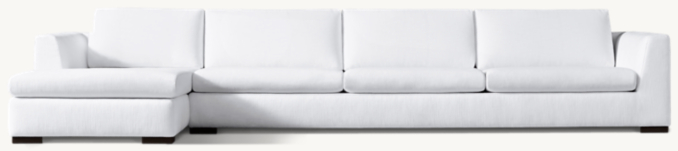 Modena Taper Arm Left-Arm Sofa-Chaise Sectional