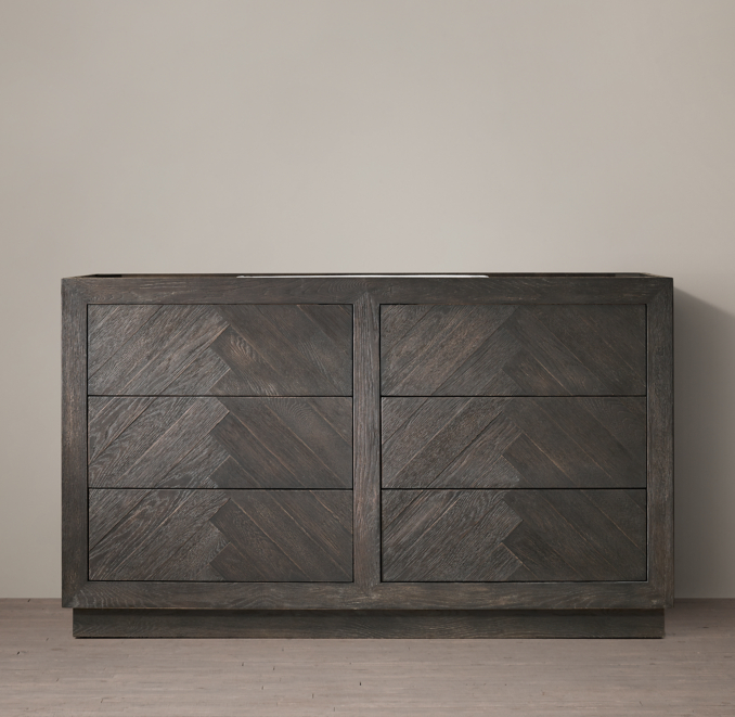 Herringbone Single Extra-Wide Vanity Base | RH