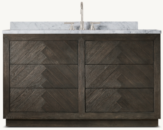 Herringbone Single Extra-Wide Vanity | RH