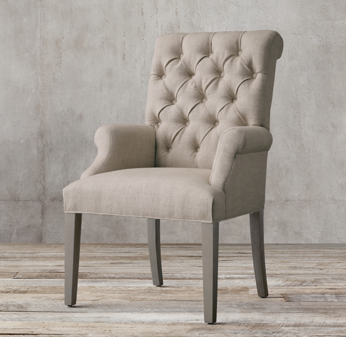 Bennett Roll-Back Fabric Dining Armchair