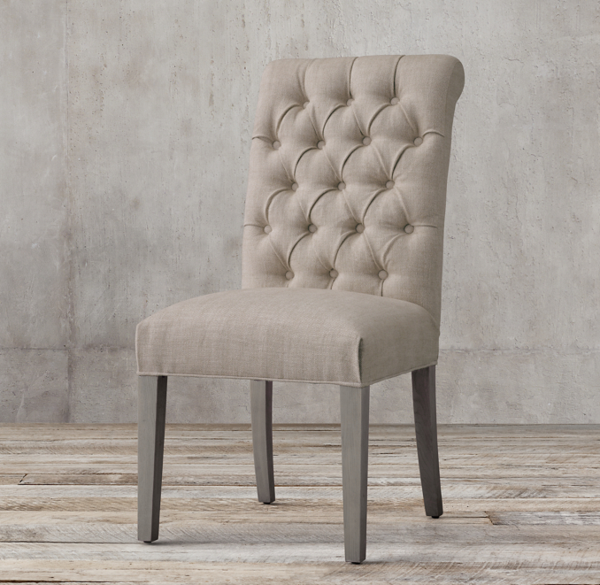 Bennett Roll-Back Fabric Dining Side Chair