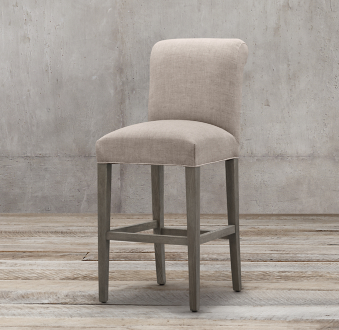 Hudson Roll-Back Fabric Bar & Counter Stool