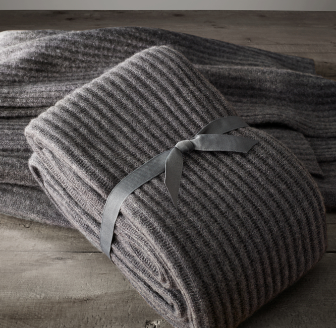 Ribbed Cashmere Throw