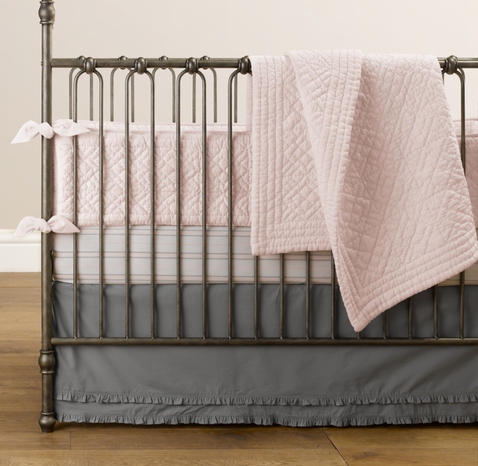 Heirloom Quilted Voile Three-Piece Crib Bedding Set | RH Baby & Child