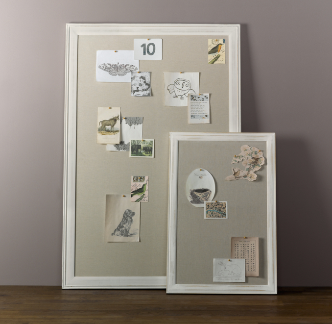Weathered Pinboard - White | RH