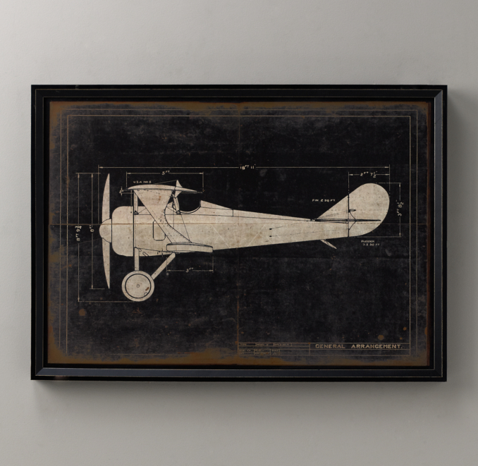 Model G Airplane Blueprint Art - Profile | RH