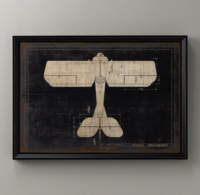 Model G Airplane Blueprint - Top | RH