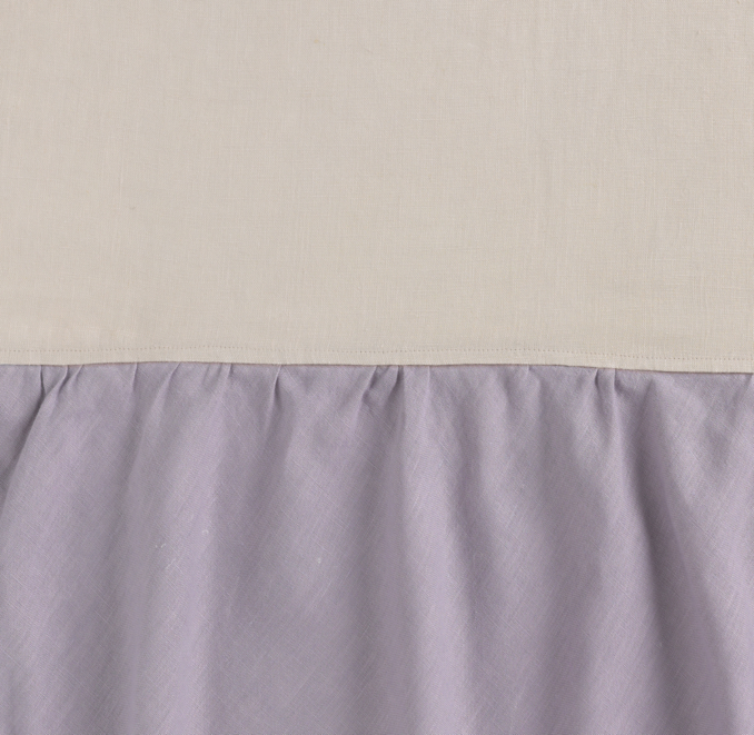 Linen Colorblock Ruffle Drapery Swatch | RH