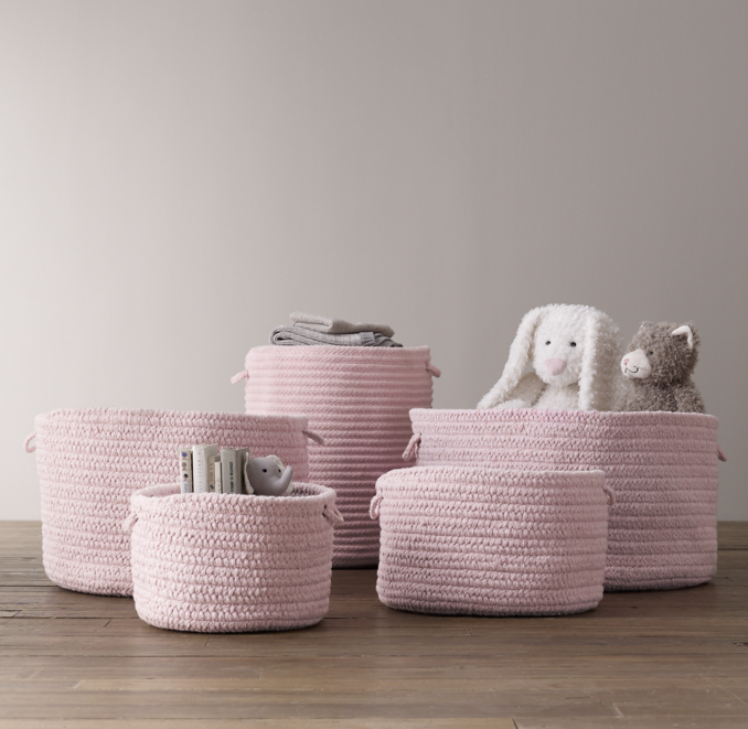 Braided Wool Storage - Petal | RH