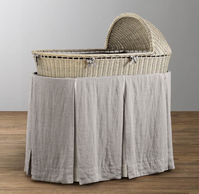 Washed Organic Linen Bassinet Bedding | RH Baby & Child