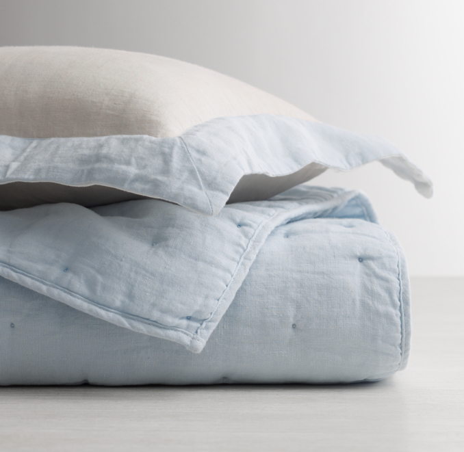 Washed Organic Linen Boudoir Sham | RH Baby & Child