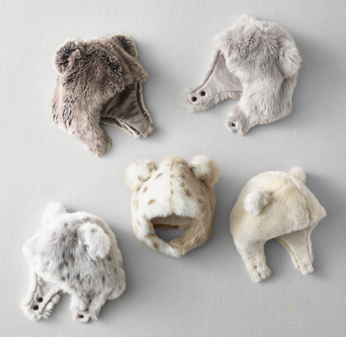 Luxe Faux Fur Baby Animal Hood | RH Baby & Child