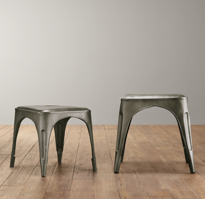 Vintage Steel Play Stool | RH