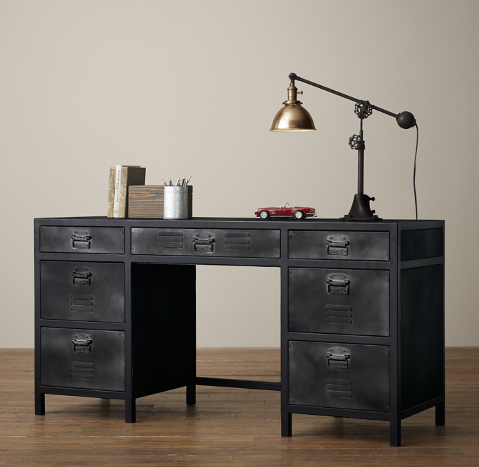 Desk with locker drawers store