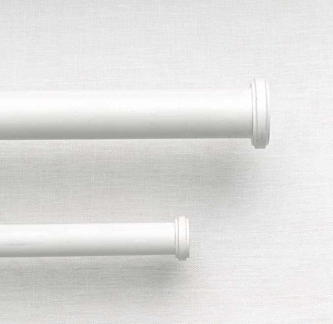 Classic Endcap Finial & Rod - Distressed White | RH