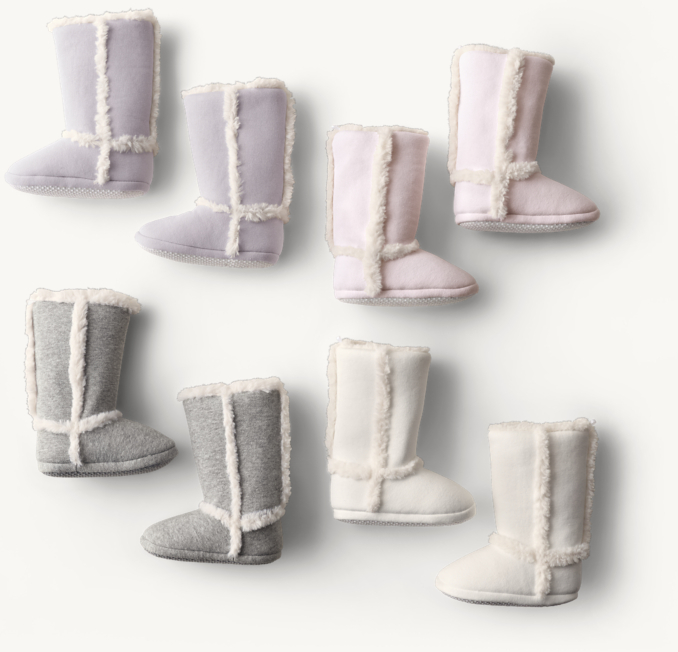 Luxe Sherpa Kids' Booties | RH