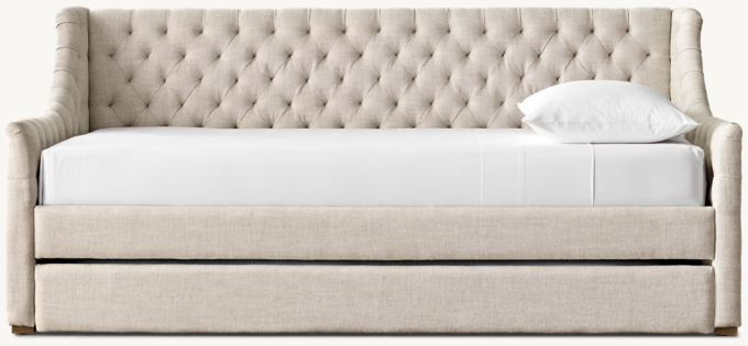 Devyn Tufted Daybed With Trundle Oak RH