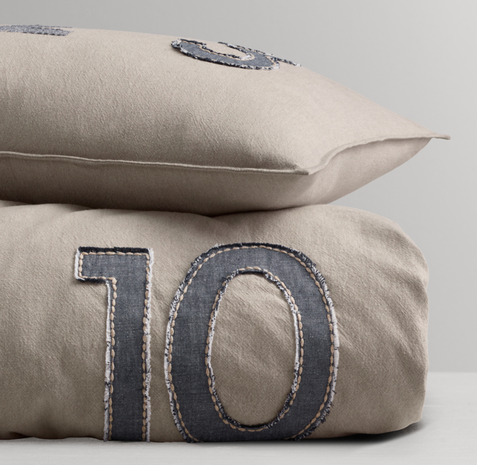 Appliqué Numerals Duvet Cover | RH Baby & Child