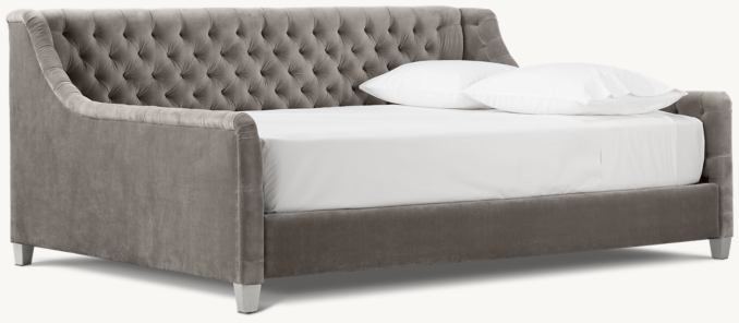 Devyn Tufted Velvet Daybed - Frosted White | RH Baby & Child