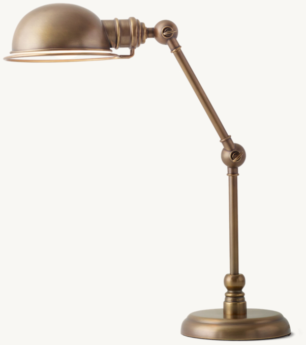 Academy Task Table Lamp - Antique Brass | RH TEEN