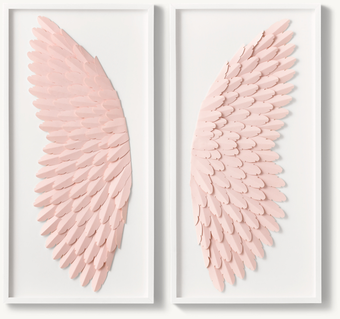 Hand-Folded Paper Angel Wing Art - Pink | RH Baby & Child