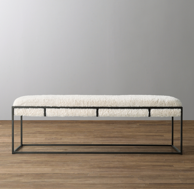 Kellen Sherpa Wide Bench - Graphite | RH