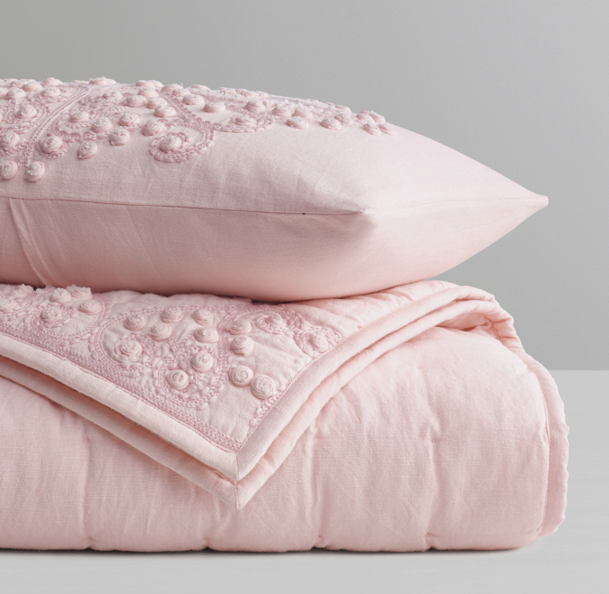 Amara Hand-Embroidered Toddler Quilt | RH Baby & Child